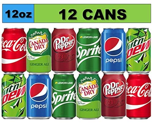 Soda Variety Pack (12 Cans) Bundle of Coke, Pepsi Cola, Dr Pepper ...