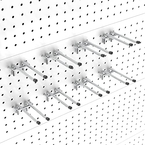 POETISKE Double Arm Pegboard Hooks 4 Inch, 8PC Heavy Duty Peg Board ...