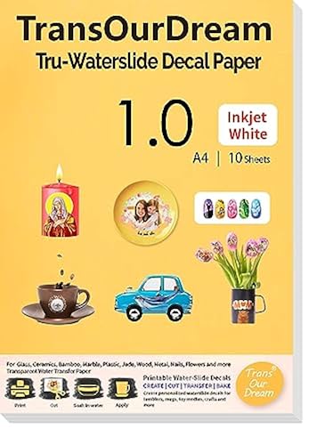 TransOurDream Water Slide Decal Paper for Inkjet Printer WHITE (10 ...