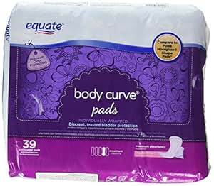 Amazon.com: EQUATE BODY CURVE PADS MAXIMUM ABSORBENCY 39 COUNT: Health ...