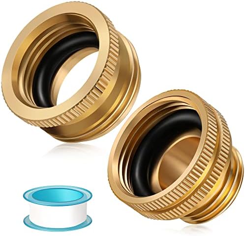 Solid Brass Garden Hose Adapter Set, Converts 3/4 Inch Male Thread Hose ...