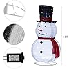 ATDAWN 3ft Pre-Lit Light Up Snowman with Black Top Hat, Christmas ...