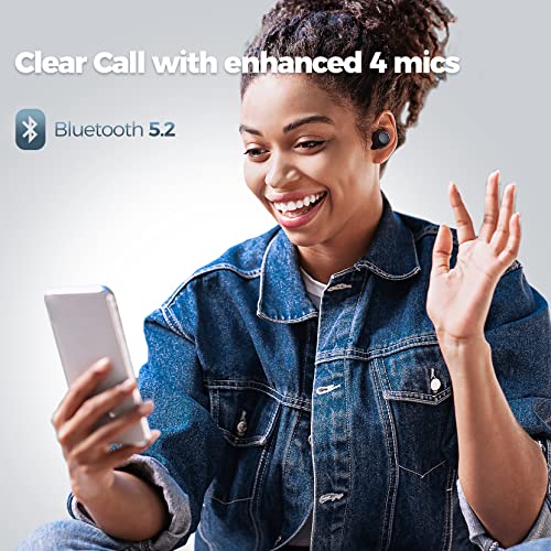 Wireless Earbuds ANC, Bluetooth 5.2 Active Noise Canceling Headphones w ...