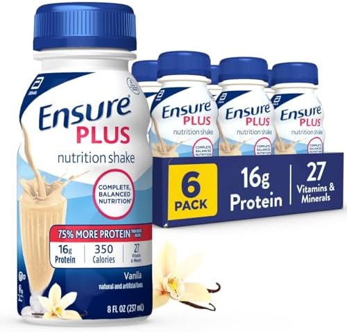 Ensure Plus Nutrition Drink, Vanilla Shake, 8 Ounce, 6 Count price in ...