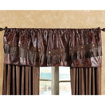 Amazon.com: BLACK FOREST DECOR Distressed Leather Western Valance ...