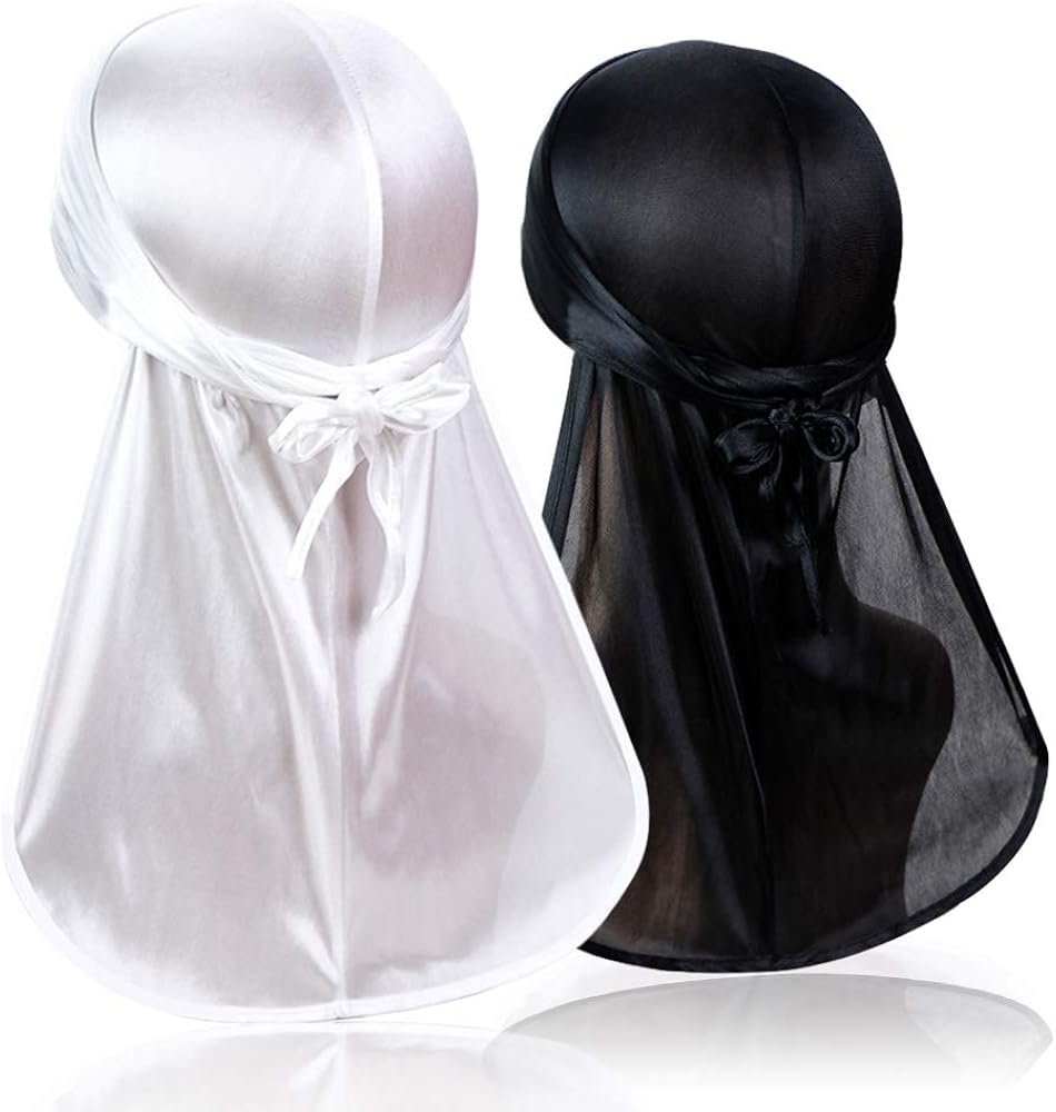 2 Pieces Men Wave Durags – Premium Soft Durag Headwraps with Extra Long ...
