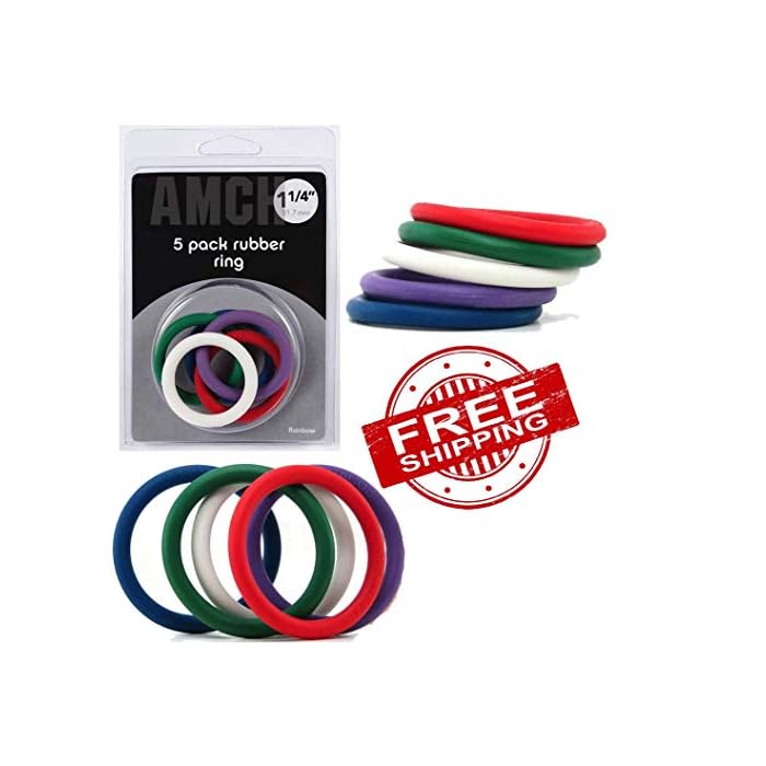 Buy AMCh 5-Pack Stretchy Rubber Male Ring Pleasure Enhancer Enlarger ...