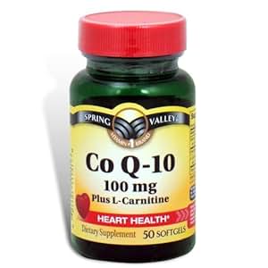 Amazon.com: Spring Valley - Co Q-10, Plus L-Carnitine 100 mg, 50 Softgels: Health & Personal Care