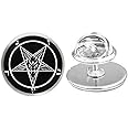 Amazon.com: Yao0dianxku Satanic Baphomet Inverted Pentagram Pin Gothic ...