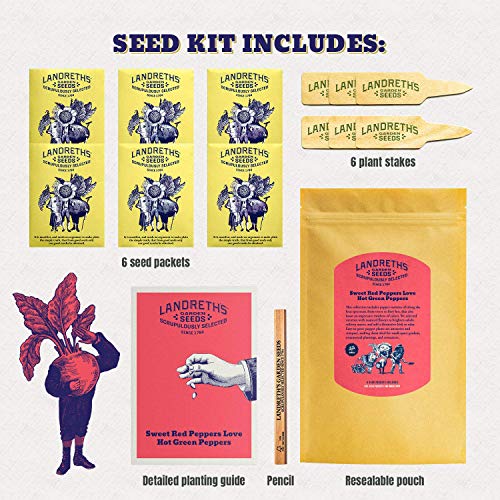 Landreth's Heirloom Vegetable Seed Starter Kit Bundle - Sweet and Spicy ...