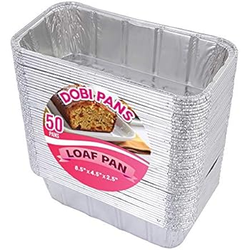 Amazon.com: DOBI (50 Pack) Mini Loaf Baking Pans - Disposable Aluminum ...