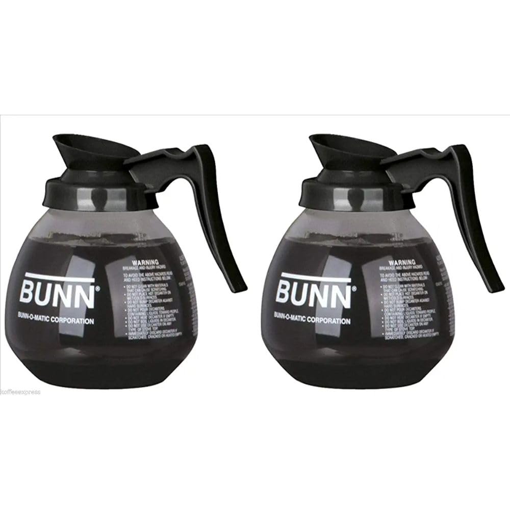 BUNN Glass Coffee Pot Decanter/Carafe, Regular, 12 cup Capacity, Black ...