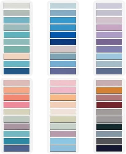 1200 Piece Sticky Book Tabs, 60 Colors Morandi Book Tabs, Transparent ...