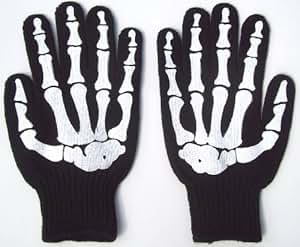 Amazon.com: Skeleton Work Gloves with Rubber Grippers on Palm X-ray ...