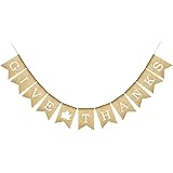 Amazon.com: Thankful Burlap Banner | Thankful Burlap Wall Banner ...