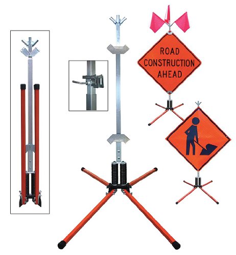Buy Dicke Safety Products STF18-RG/RU Twin Flex Sign Stands, 42" Steel ...