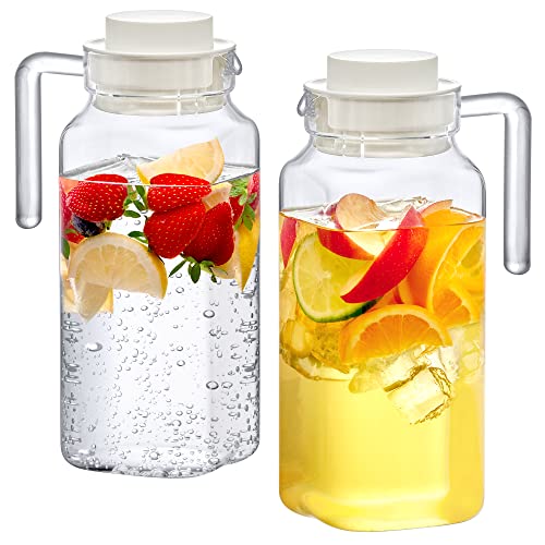 Amazing Abby - Quadrato - 2-Pack Acrylic Pitcher (60 oz), Clear Plastic ...
