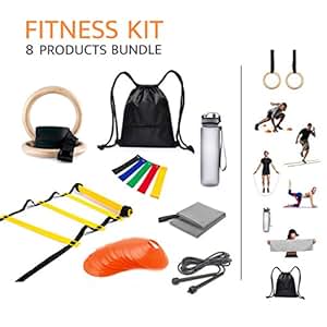 Equipo portátil Fitness Kit completo, 8 productos para Entrenamiento ...