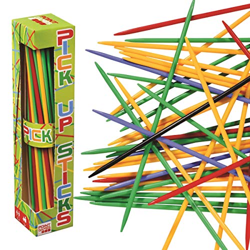 Point Games Giant Pick Up Sticks Game in Lucite Storage Can, 9 3/4 ...