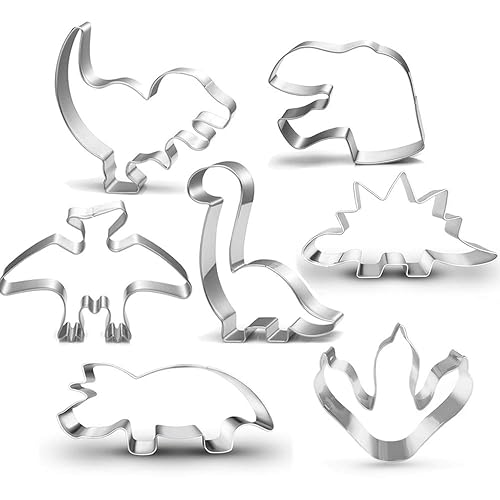 New Dinosaur Cookie Cutter Set-7 Piece-Dinosaur Footprint and Head ...