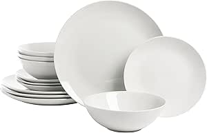 10 Strawberry Street Simply Coupe 12 Piece Dinnerware Set, White ...