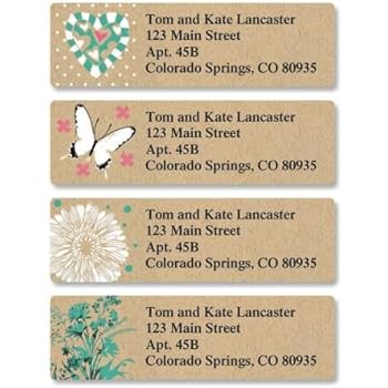 Amazon.com : Colorful Love Small Return Address Labels (4 Designs ...