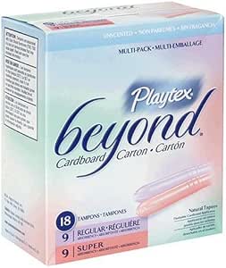 Amazon.com: Playtex Beyond Unscented Tampons, Flushable Natural Taper ...