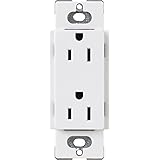 Lutron Claro Duplex Receptacle, 15-Amp, CAR-15-WH, White - Electrical ...