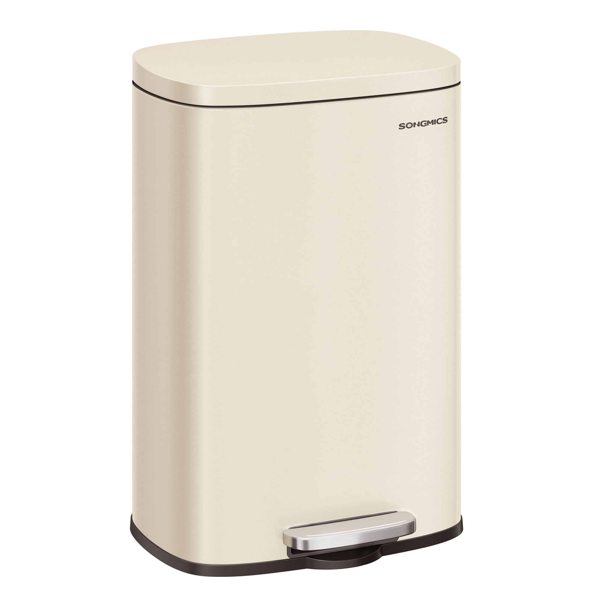 SONGMICS 13 Gallon (50 L) Trash Can, Stainless Steel Kitchen Garbage ...