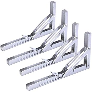 Amazon.com: Pxyelec 8 Inch Spring Folding Shelf Bracket Bench Table ...