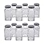 U-Pack 12 pieces of French Square Glass Spice Bottles 6 oz Spice Jars ...