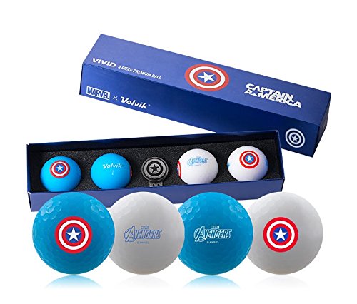 Buy Volvik X Marvel Heroes Vivid XT 4 Golf Balls + Ball Marks - Limited ...