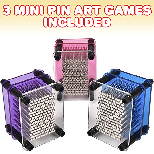 ArtCreativity Mini Pin Art Games, Set of 3, Miniature Pin Board for ...