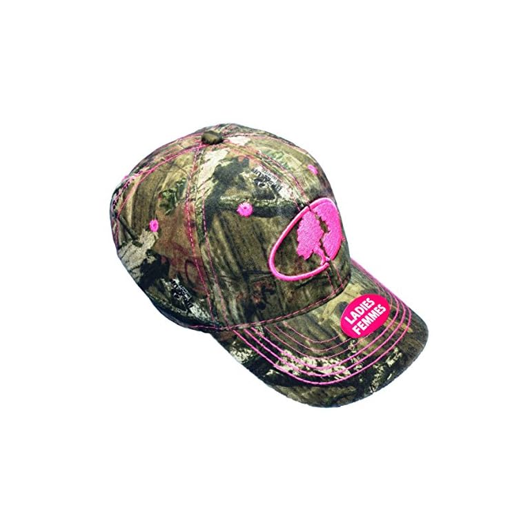 Mossy Oak Womens Camo Cap with Hot Pink Logo and Trim - MasterBasser