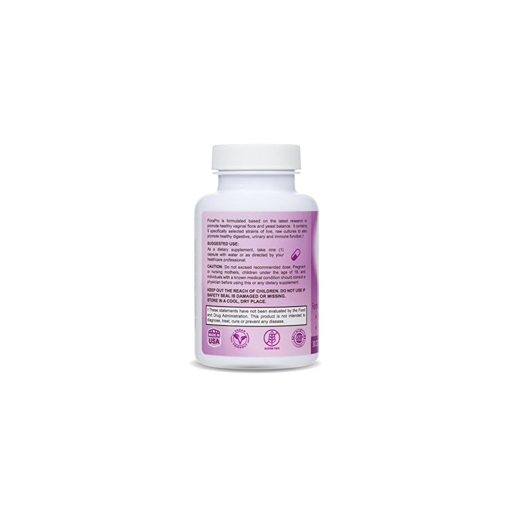 FloraCap Feminine Probiotic for Vaginal Health | 47.5 Billion CFU | 10 ...