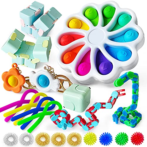 SUNALETTA Flower Simple Dimple Fidget Toy Set, 21 PCS Rich Variety Mini ...