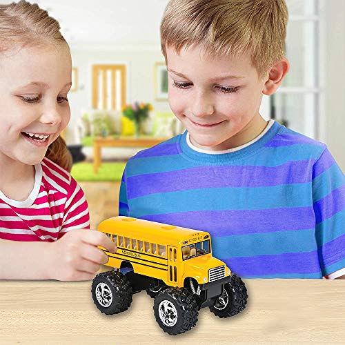 ArtCreativity 5 Inch Pullback School Bus Toy Set - Set of 2 - Includes ...