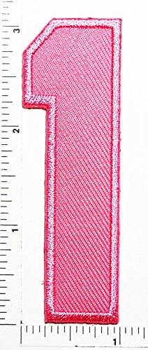 Pink Number 1 Patch Number One Counting Logo Letter School | Desertcart ...
