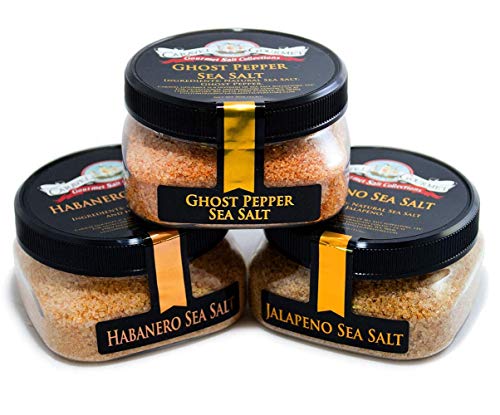 Spicy Hot Pepper Sea Salt 3-Pack: Ghost Pepper, Jalapeno, Habanero ...
