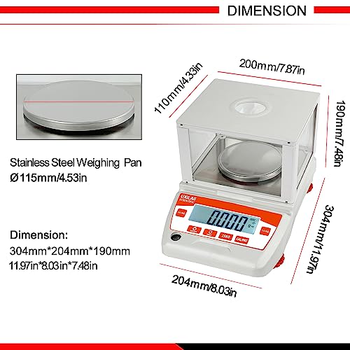 Analytical Balance 0.001g Precision Scale - 300g Capacity With Windshield For Labs, Jewelry ...