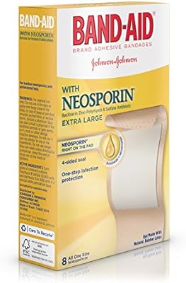 Band-Aid Brand Bandages with Neosporin Antibiotic Ointment, Extra Large ...