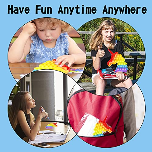 IGINOA 2 Packs Pop Poop Fidget Toy, Unicorn Sensory Anxiety Stress ...