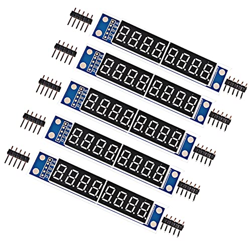 Stemedu 5PCS 8-Digit 7 Segment MAX7219 Digital Segment Module, Seven ...