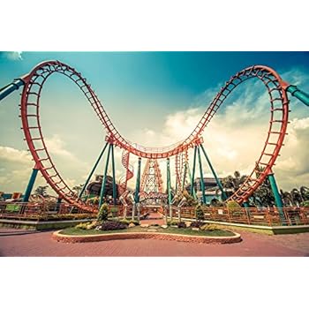 Roller Coaster Amusement - Large 75" Wide Black Wall Vinyl Decal ...