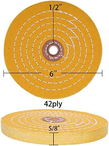 SCOTTCHEN PRO Buffing Polishing Wheel 6 inch White (60 Ply) & Yellow ...