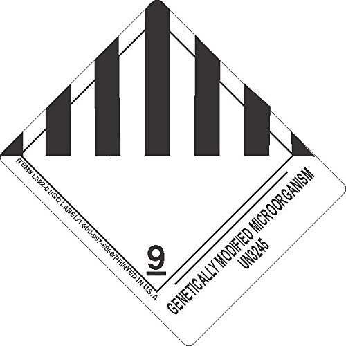 GC Labels-L322P3032, Genetically Modified Microorganism UN3245, Roll of ...