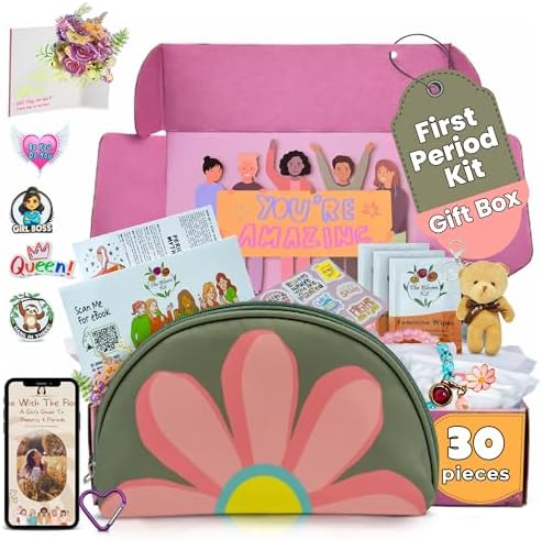 The Bloom First Period Kit for Girls 9-12 - Period Kits for Girls 10-12 ...