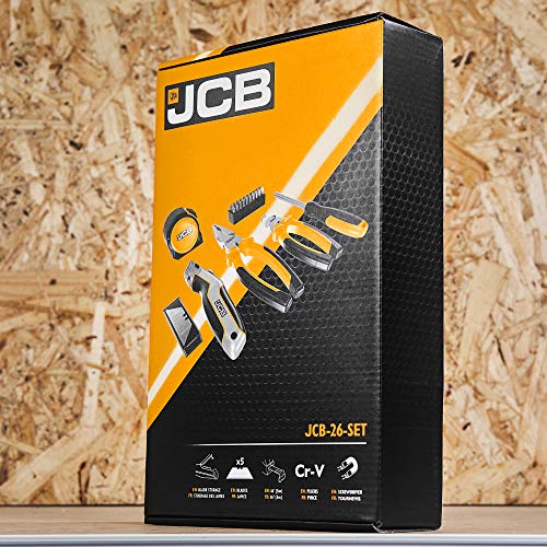 JCB - 26 Piece Tool Kit | Includes Screwdriver & Bits, Pliers ...