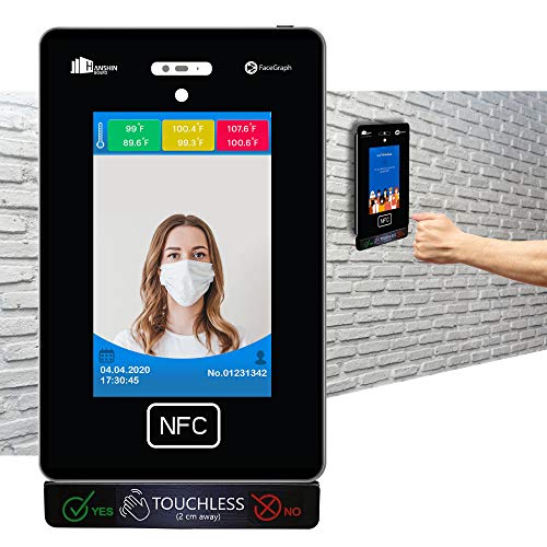 FaceGraph Touch Free Automatic Attendance Tracking Kiosk Device + Touchless Questionnaire Pad 10 ...