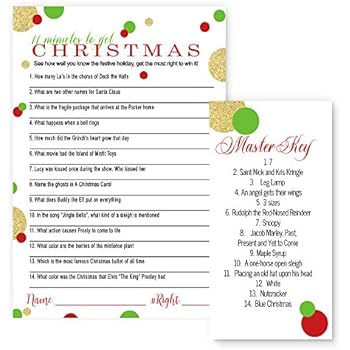 Amazon.com: Red and Gold Christmas Word Scramble Party Game Set (25 ...